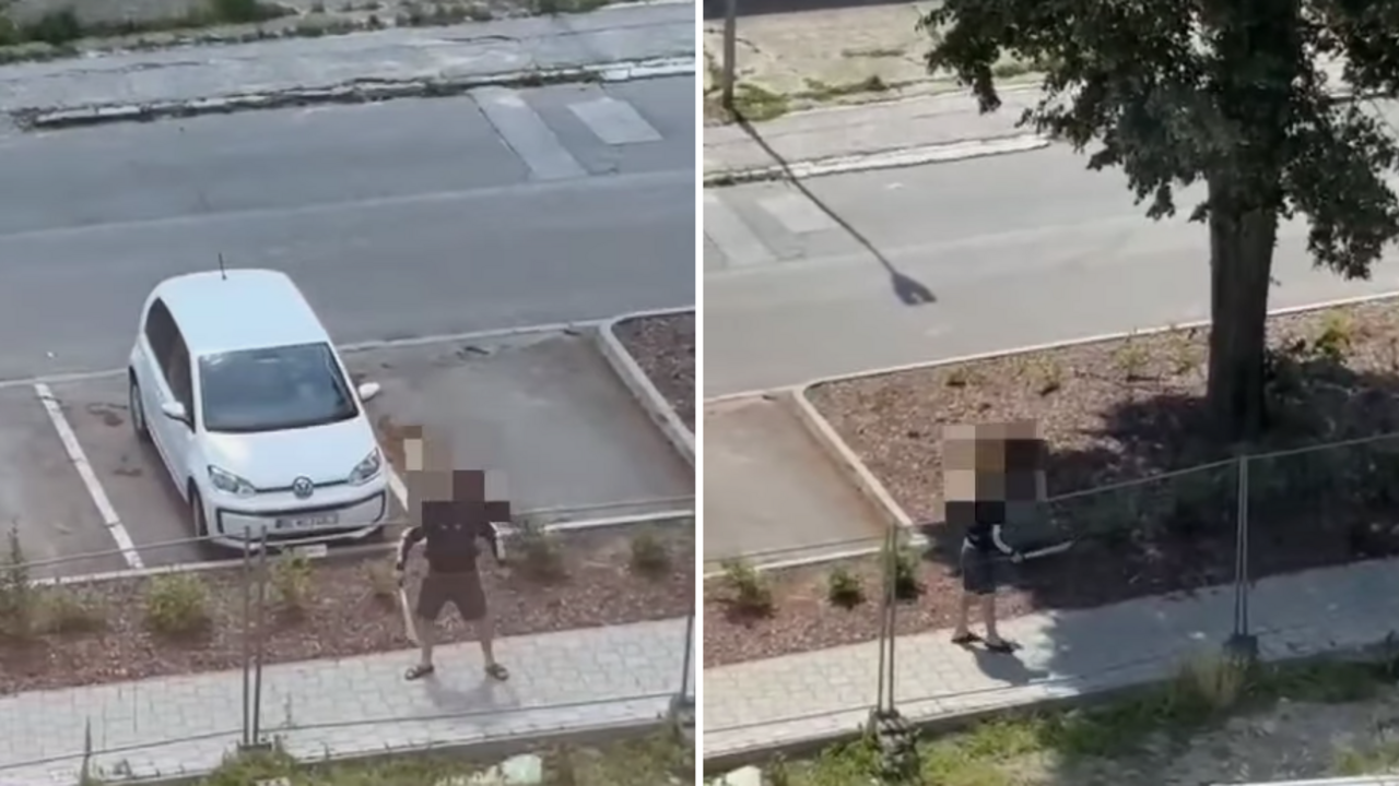 Muž vytiahol mačetu a oháňal sa ňou na ulici. Policajti si na incident posvietili, varujú širokú ...